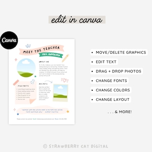 Editable Meet the Teacher Canva Template | Teacher Introduction ...
