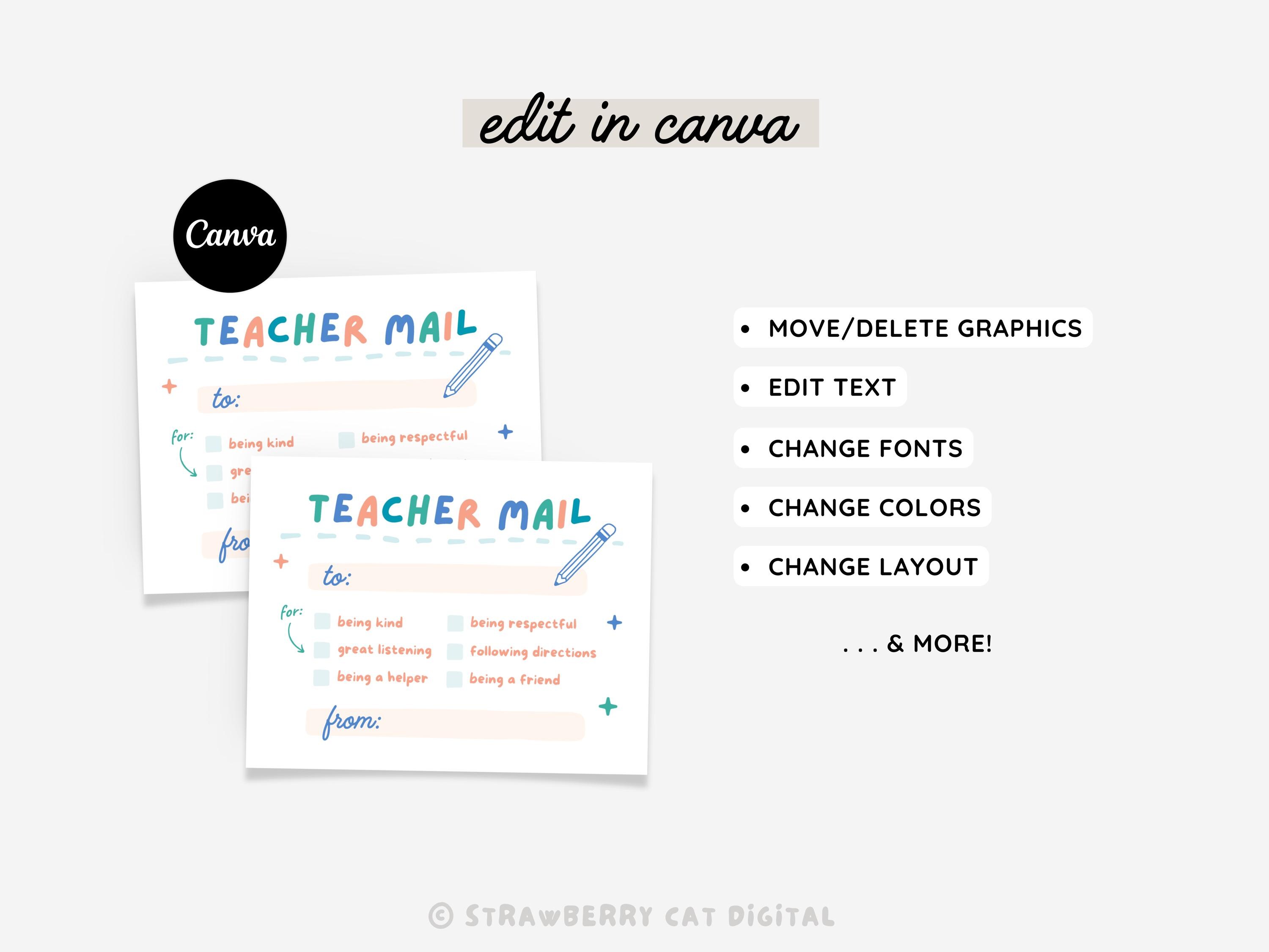 Editable Shout Out Cards Template for Students | Teacher Mail | Good ...