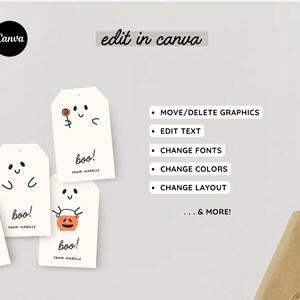 Editable Ghost Favor Tags | Halloween Favors Tag Template | Fall Treat ...