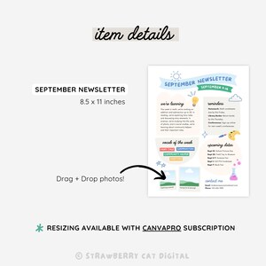 Editable September Newsletter Canva Template | Fall Newsletter Monthly ...