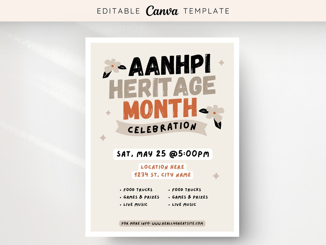 Editable AAPI Heritage Month Poster Template AANHPI Flyer Template ...