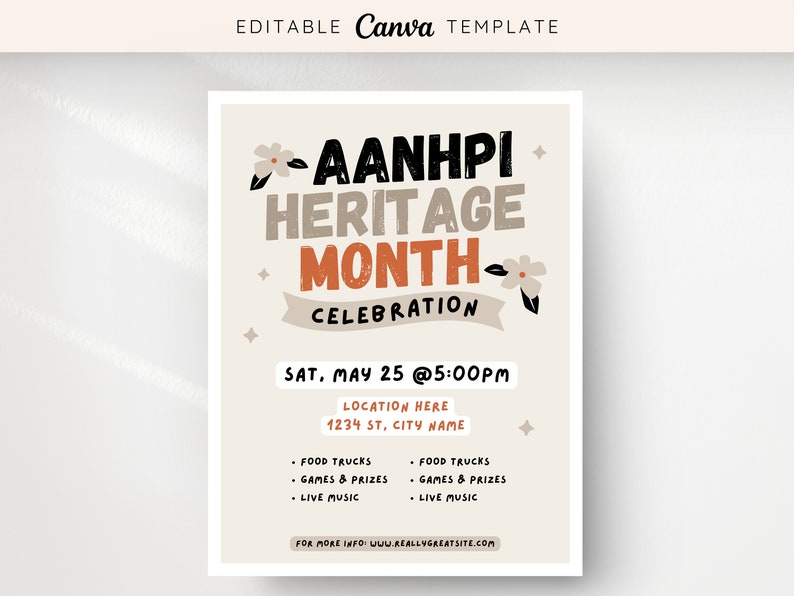 Editable AAPI Heritage Month Poster Template AANHPI Flyer Template ...
