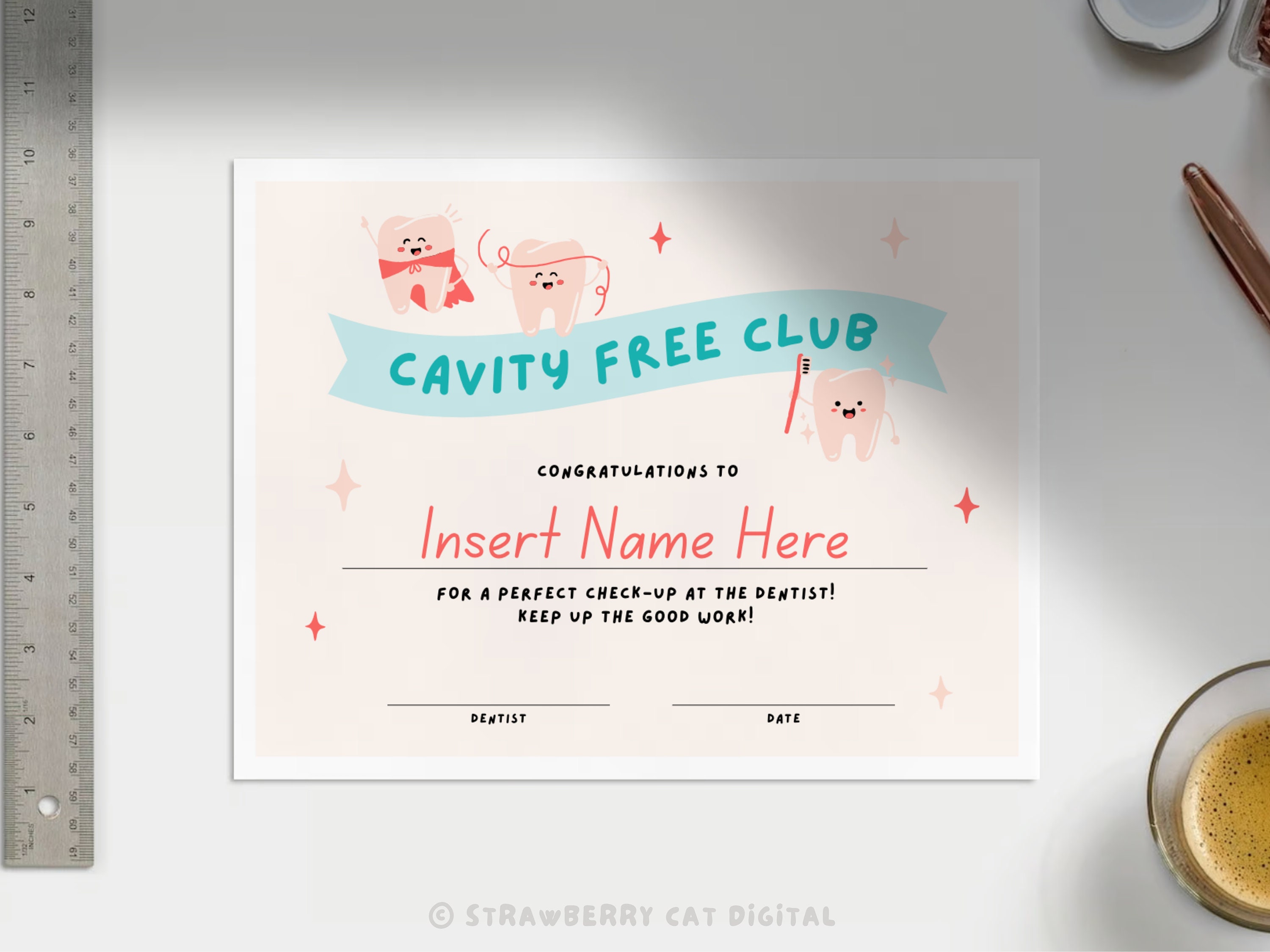 Editable Cavity Free Certificate Template | Canva Template | Reward for ...