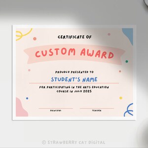 Custom Award Certificate Canva Template Bundle Editable Digital ...