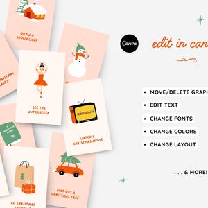 32 Advent Calendar Activity Cards | Editable Christmas Countdown Kids ...