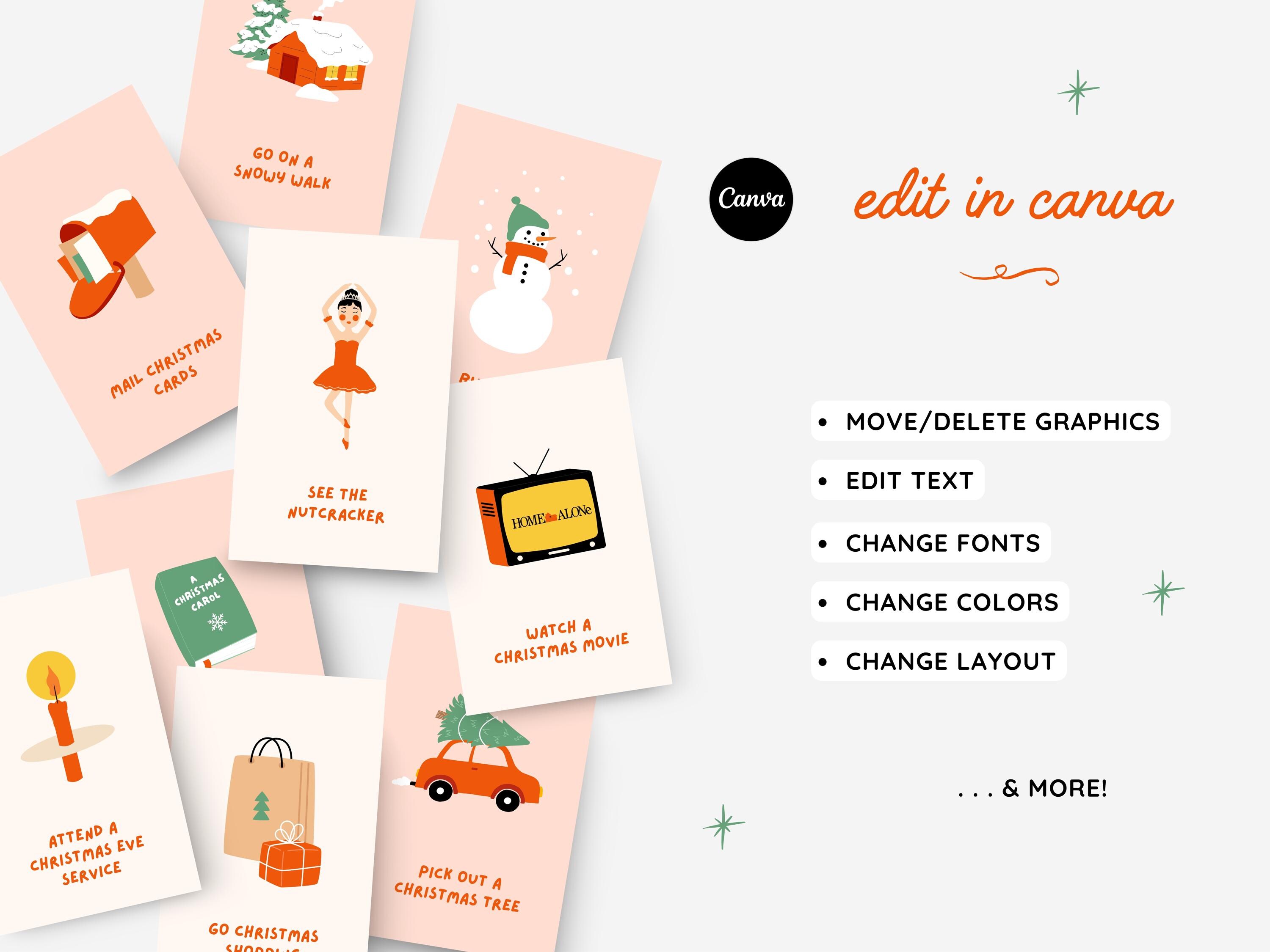 32 Advent Calendar Activity Cards | Editable Christmas Countdown Kids ...