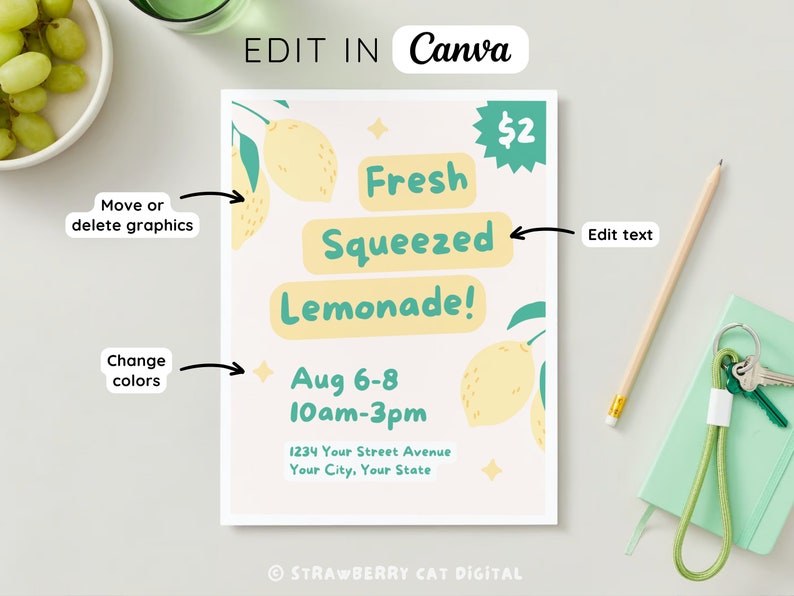 Editable Lemonade Stand Signage Templates Lemonade Stand Poster ...