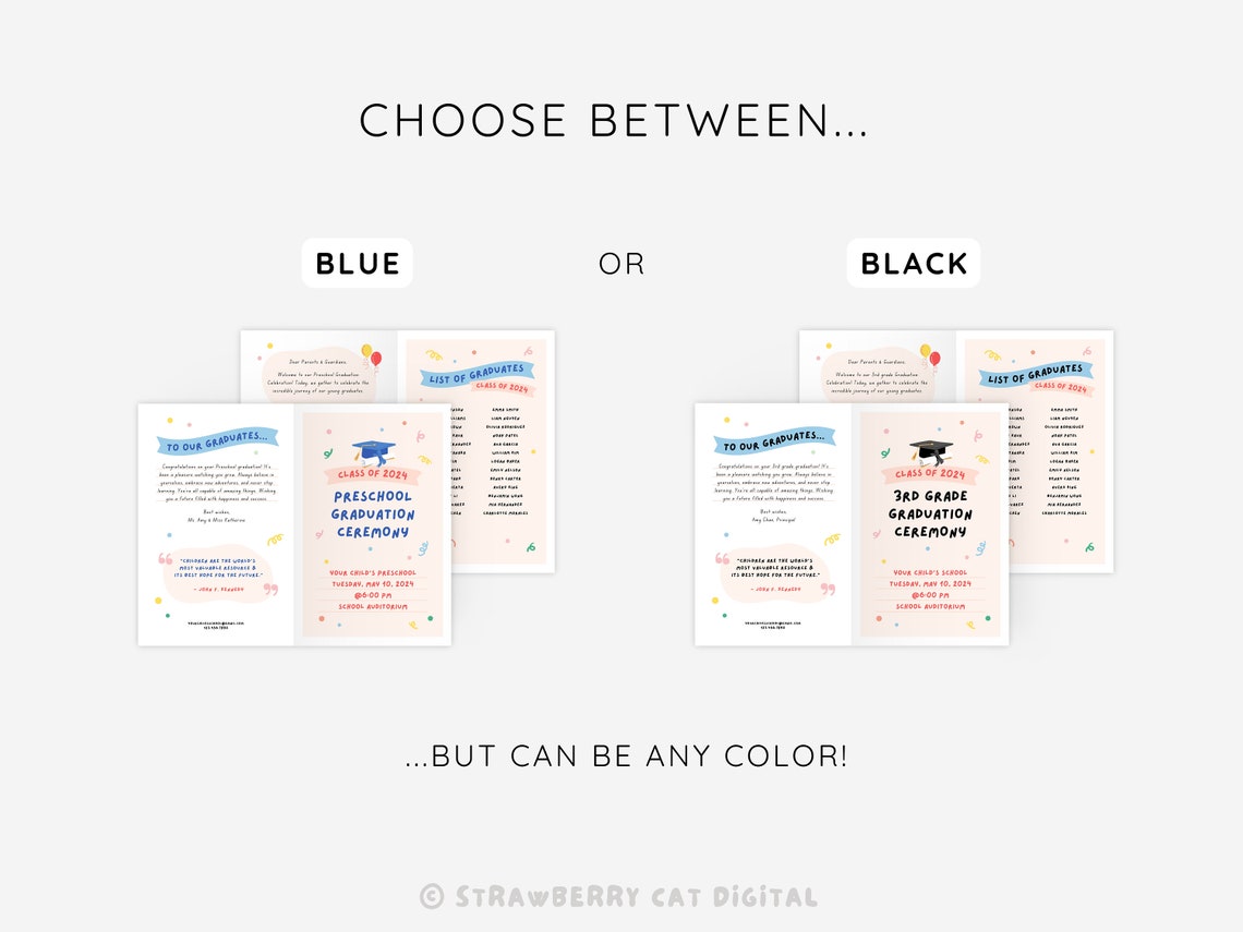 Editable Graduation Program Template Printable Ceremony Program Canva ...