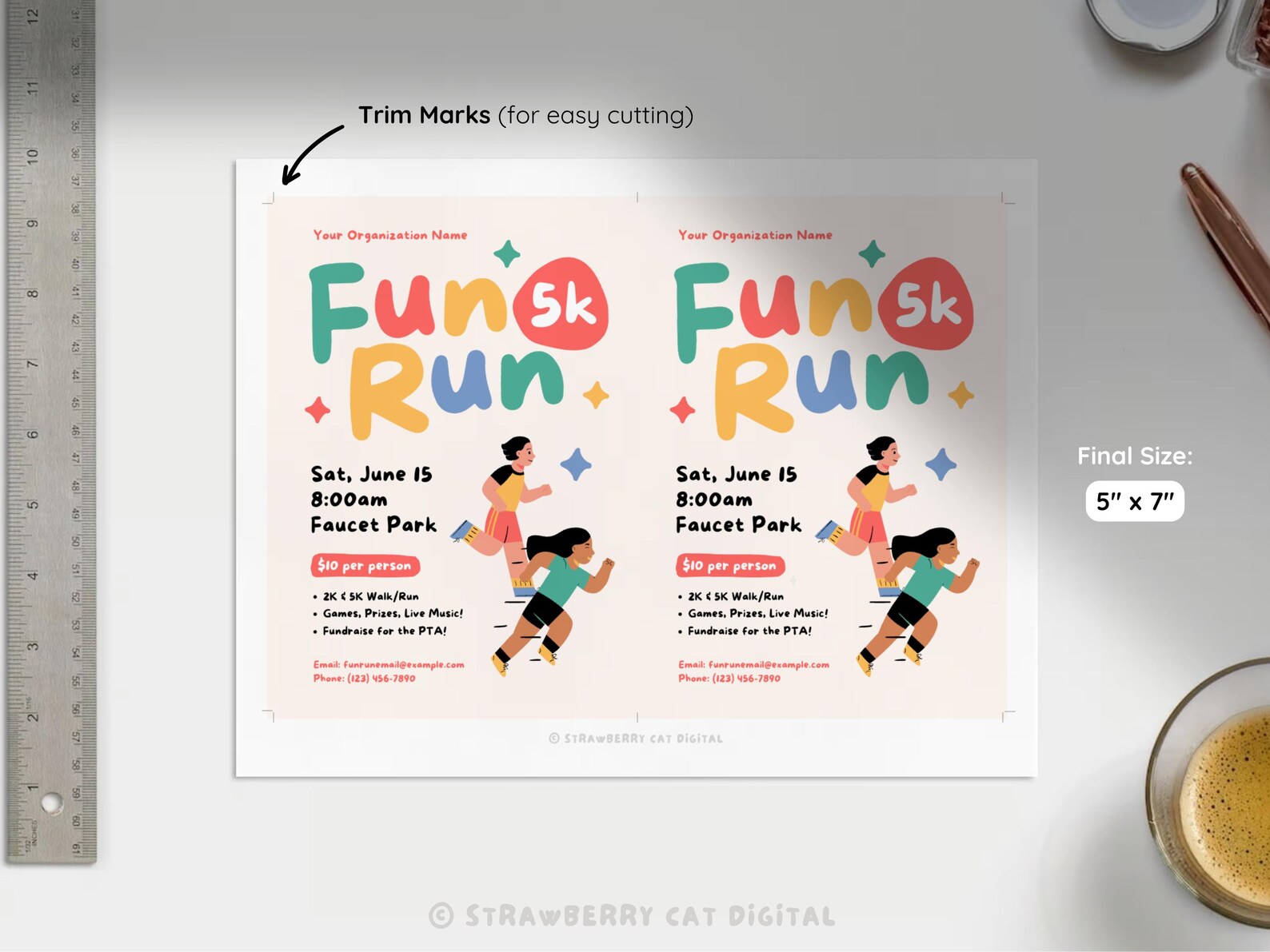 Editable Fun Run Flyer Template | 5k Event Flyer | Printable 5k Event ...