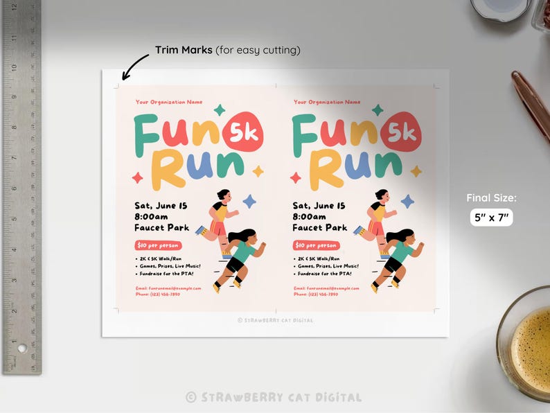 Editable Fun Run Flyer Template | 5k Event Flyer | Printable 5k Event ...