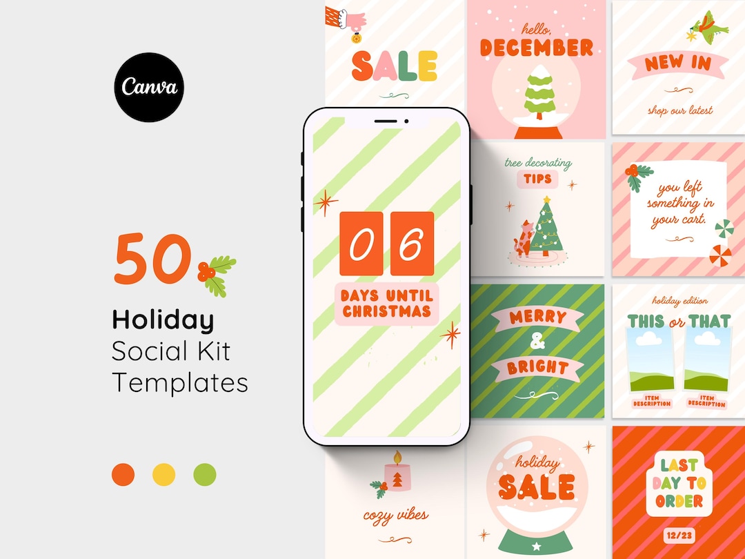 50 Holiday Instagram Post Templates | Christmas Instagram Templates ...