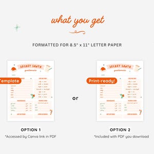 Editable Secret Santa Questionnaire Template | Christmas Gift Exchange ...