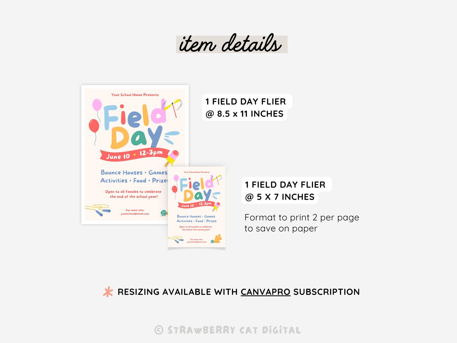 Editable Field Day Flyer Canva Template | Editable Carnival Family Fun ...