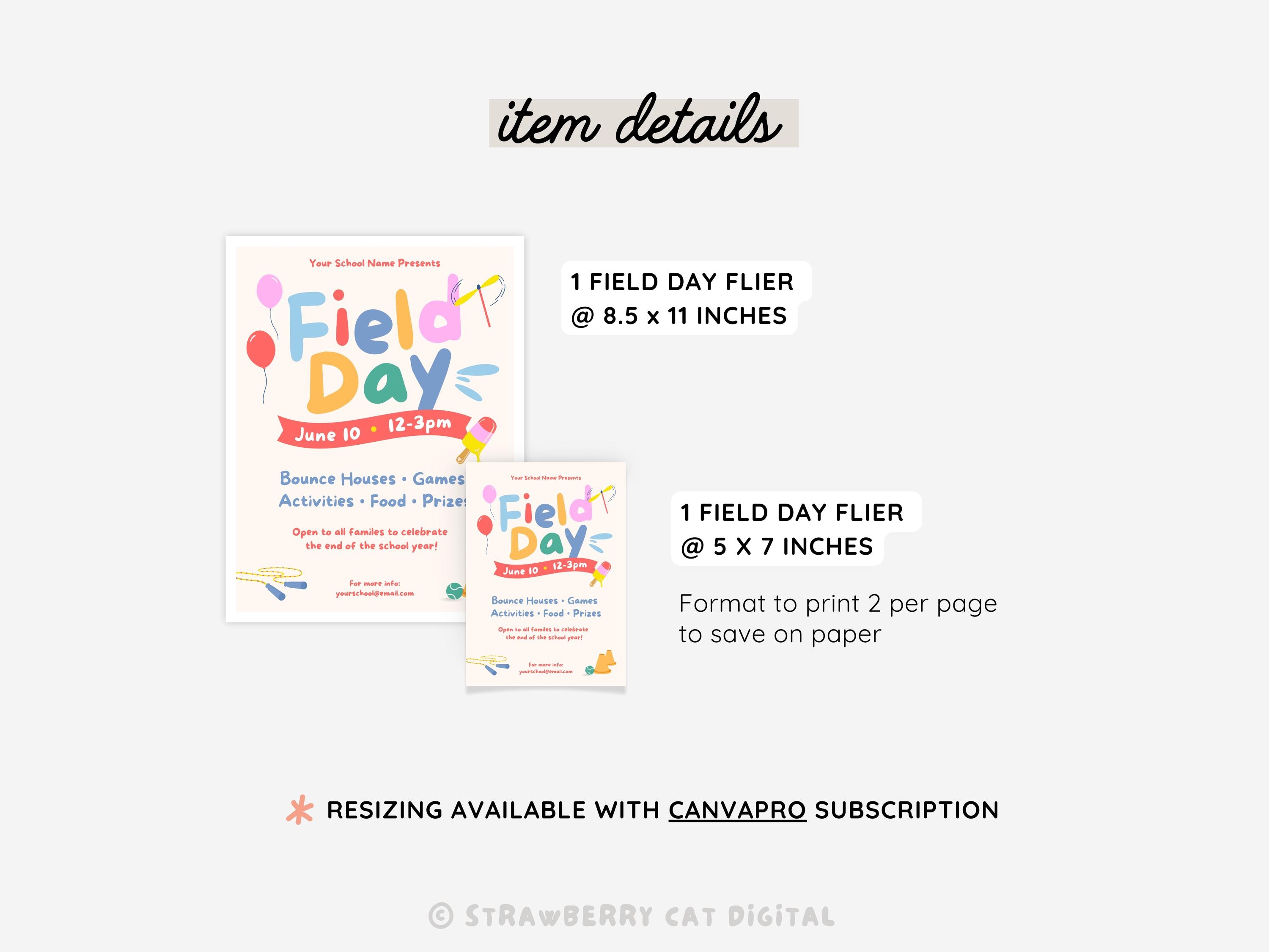Editable Field Day Flyer Canva Template | Editable Carnival Family Fun ...