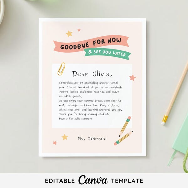 End of Year Letter to Students Preschool - Etsy