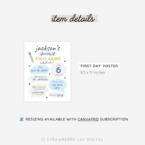 Editable First Day of School Sign Canva Template Back to School Sign ...