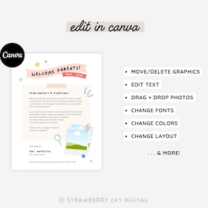 Editable Welcome Back Letter Canva Template | Teacher Introduction ...