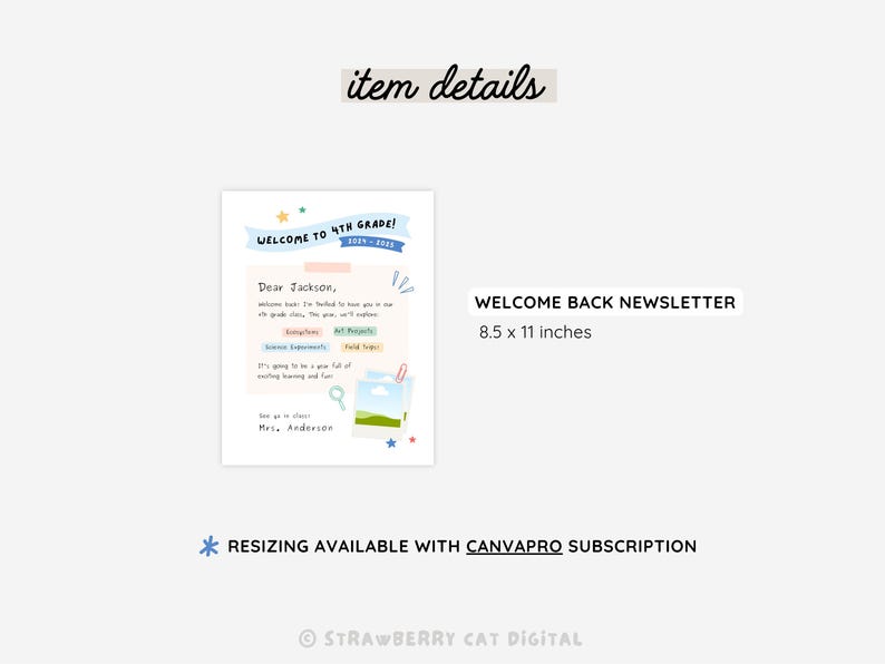 Editable Welcome Back Letter to Students Canva Template | Teacher ...