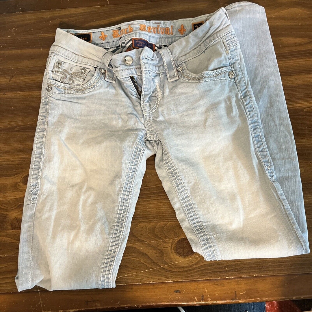 Rock Revival Size 25 MIRIAM Ankle Skinny Jeans Light Wash Thick Stitch Women's - Etsy