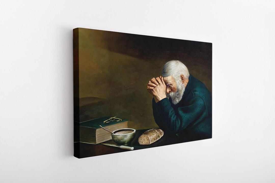 Eric Enstrom Grace Man Praying Over Bread Canvas Print Art, Photography ...