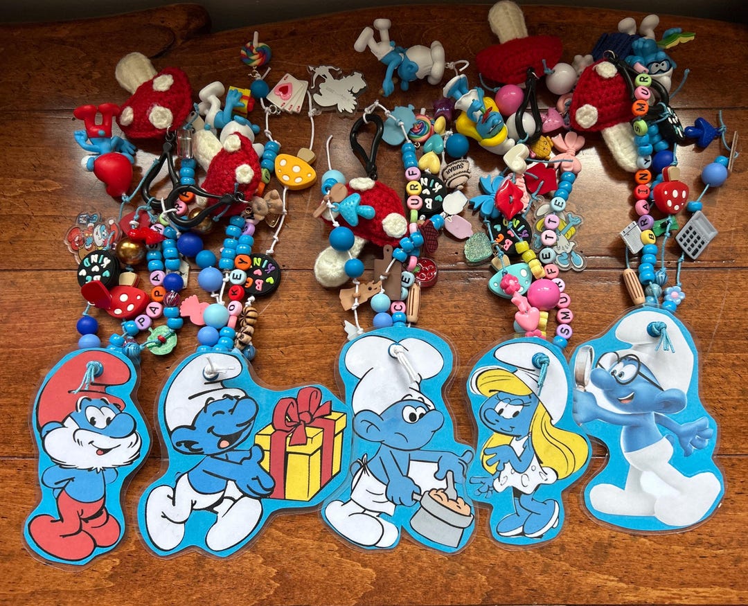 Chunky Smurf Junk Journal Charm/bookmark. Smurf Theme. Dangle. Bag ...