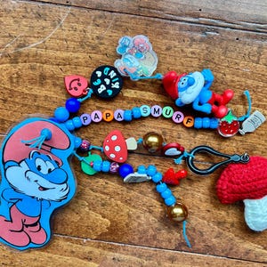 Chunky Smurf Junk Journal Charm/bookmark. Smurf Theme. Dangle. Bag ...