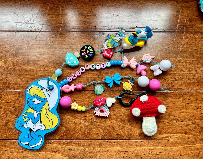 Chunky Smurf Junk Journal Charm/bookmark. Smurf Theme. Dangle. Bag ...