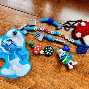 Chunky Smurf Junk Journal Charm/bookmark. Smurf Theme. Dangle. Bag ...