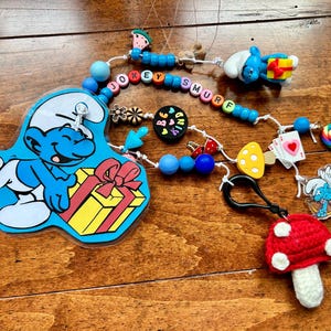 Chunky Smurf Junk Journal Charm/bookmark. Smurf Theme. Dangle. Bag ...