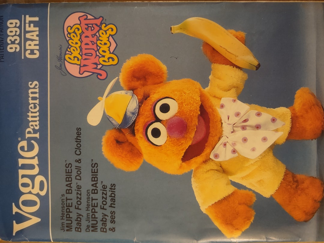 Vintage Collector Uncut Sewing Pattern, Muppet Babies Fozzie Bear Doll ...