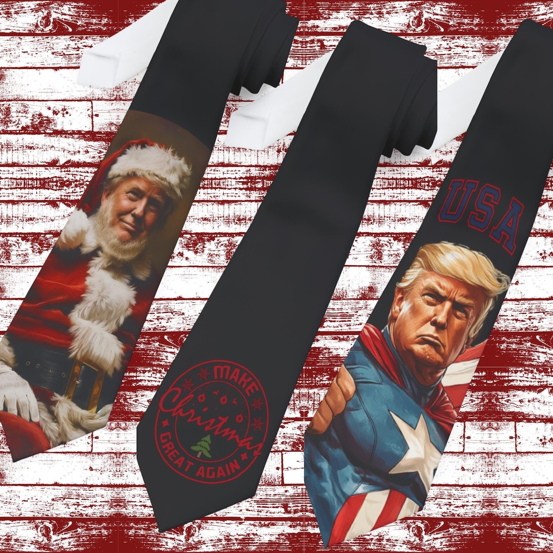 Donald Trump Christmas Neckties Patriotic Christmas Holiday Neckties ...