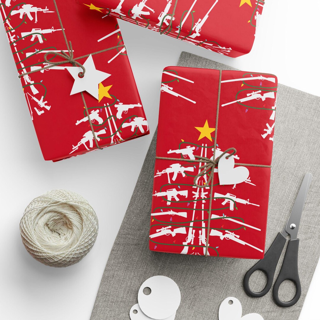 Ar-15 Christmas Tree Wrapping Paper Roles Christmas Gift Wrap Political ...