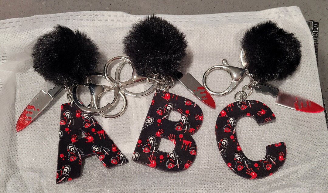 Ghostface Letter Keychain - Etsy