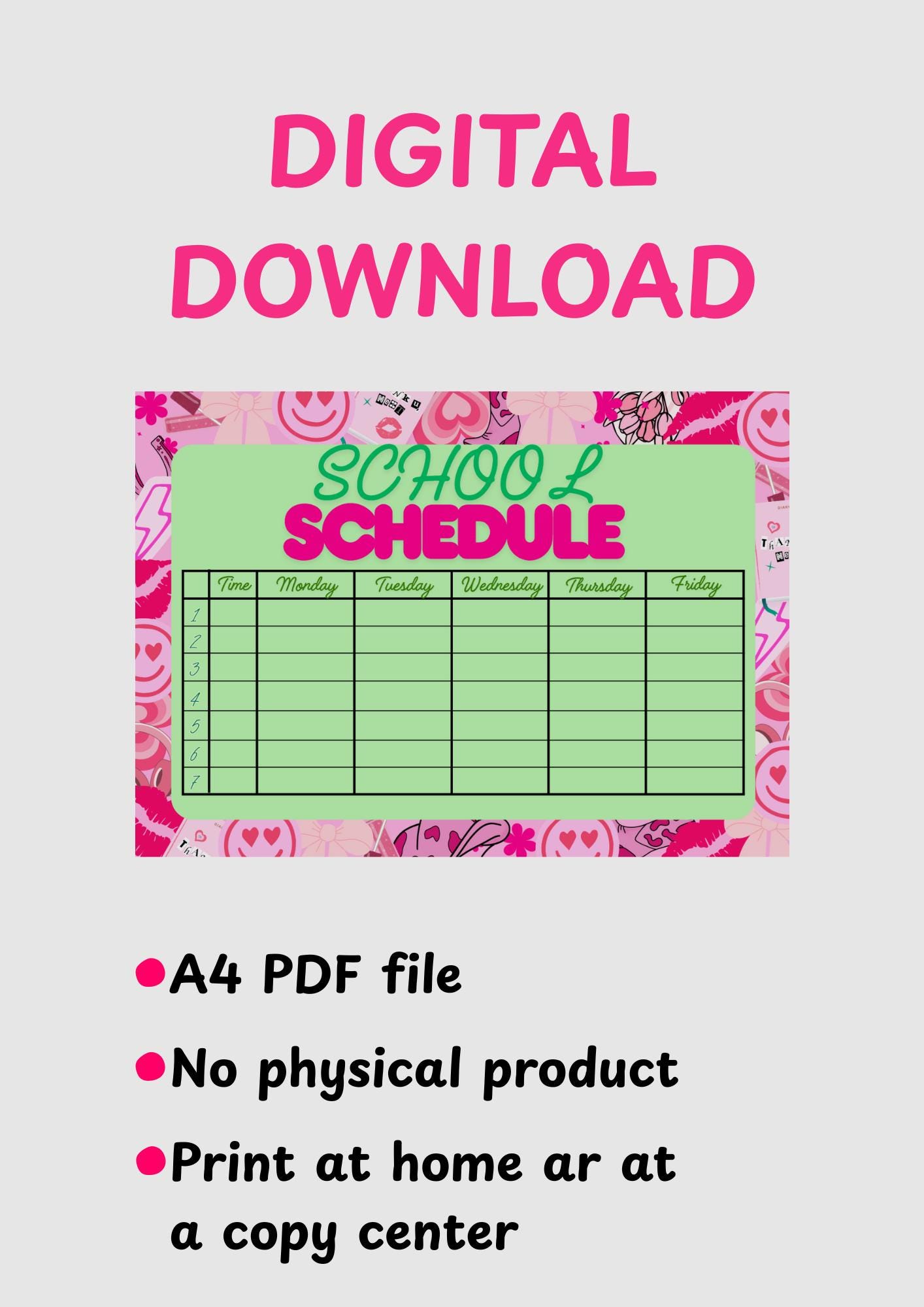 Colorful School Schedule Template | Printable Weekly Timetable for Kids ...