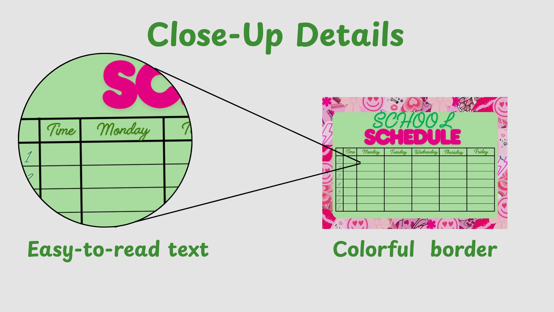 Colorful School Schedule Template | Printable Weekly Timetable for Kids ...