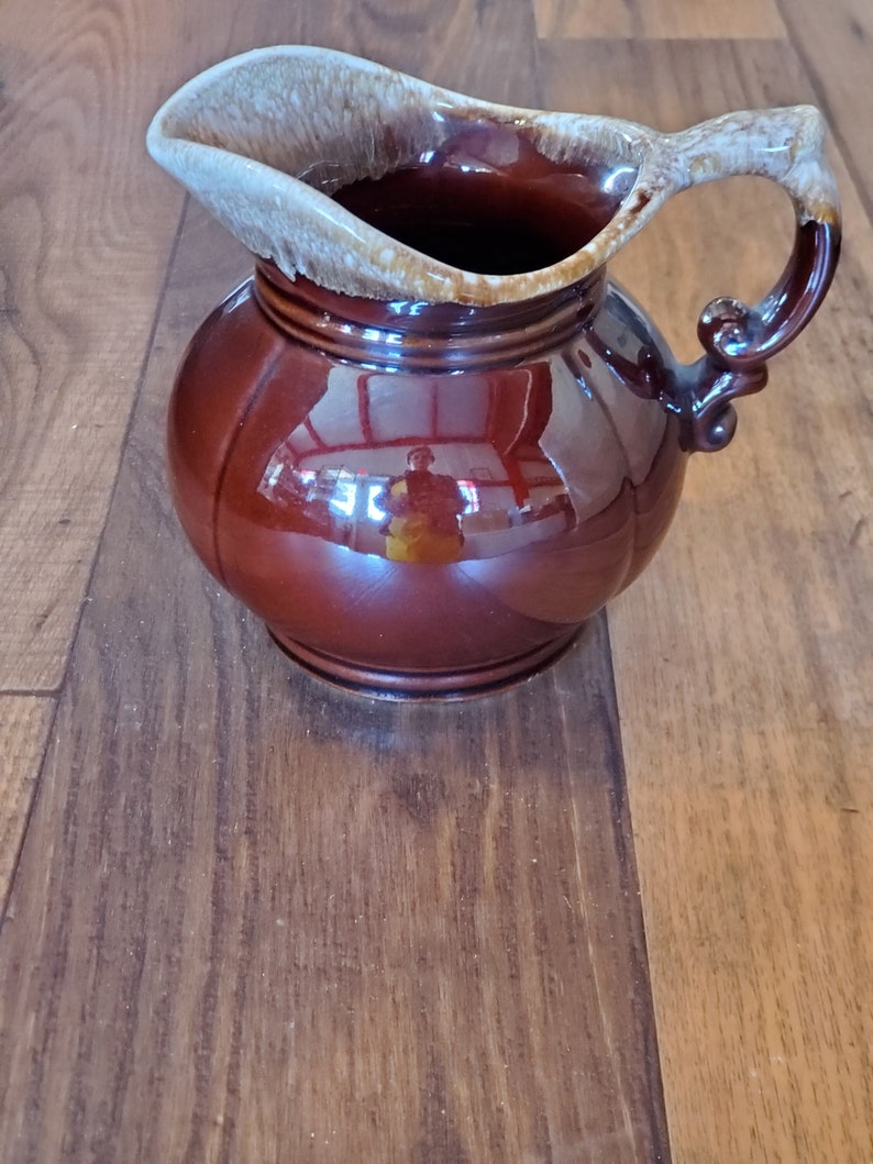 Antique - Mccoy Pitcher - Brown Drip - 7528 - Etsy