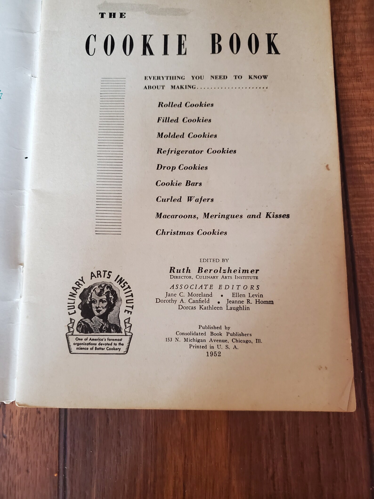 Vintage - Culinary Arts Institute - the Cookie Book - 250 Cookie and ...