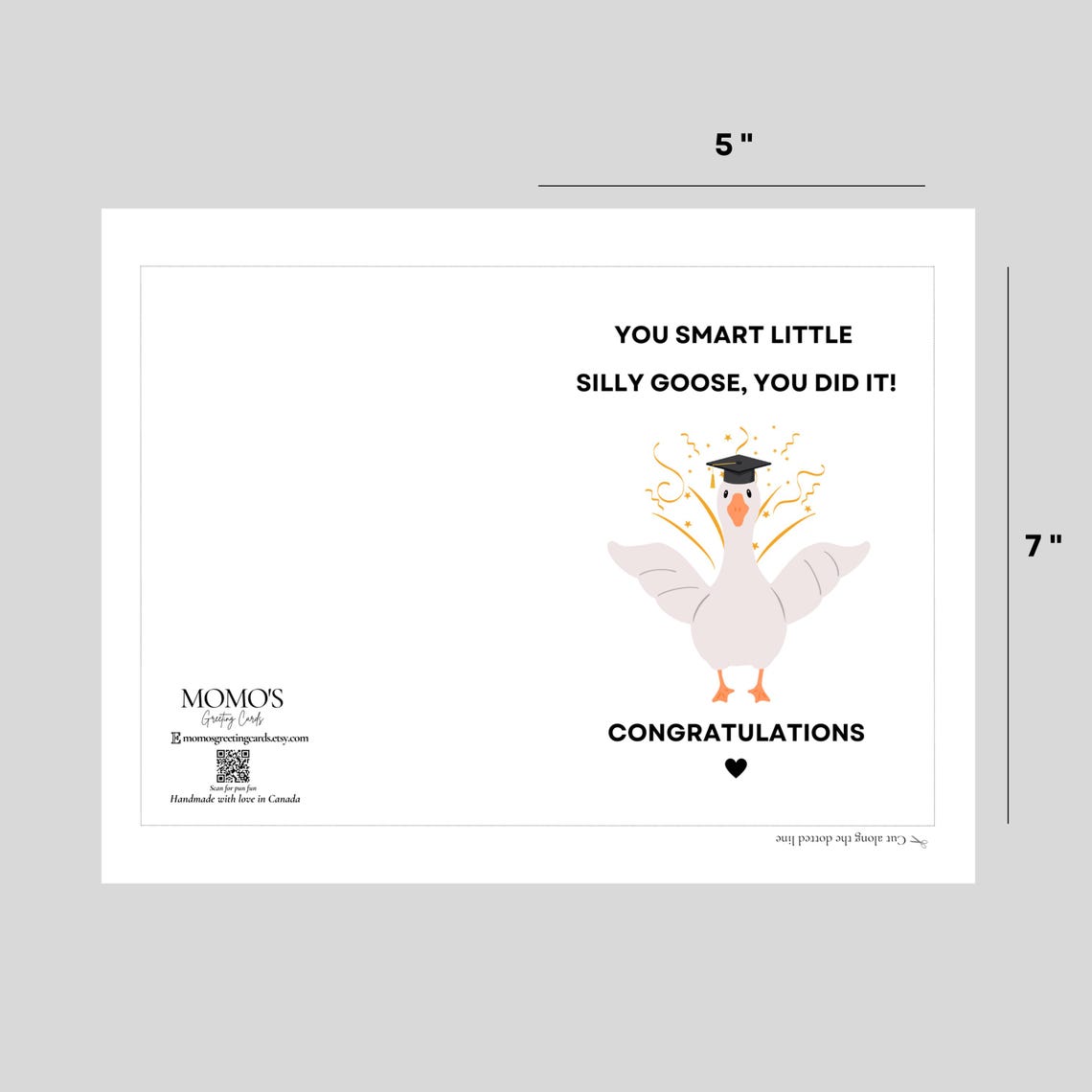 Instant Download Funny Graduation Card, You Smart Little Silly Goose ...
