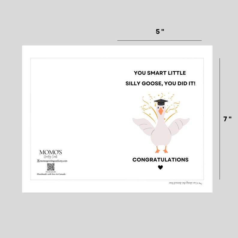 Instant Download Funny Graduation Card, You Smart Little Silly Goose ...