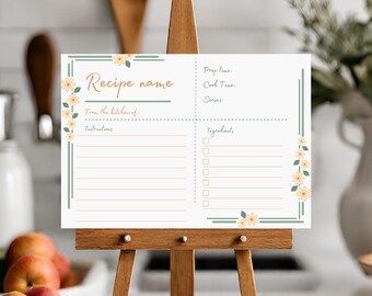 Recipe Card Digital Download, Recipe Template, Digital Download Recipe ...