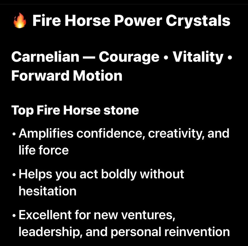 Year of the Fire Horse Carnelian Heart Crystal, Lunar New Year, Bold ...