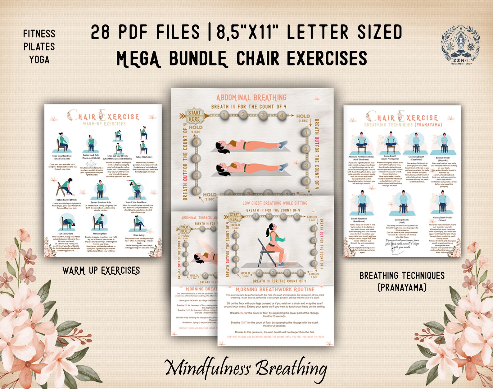 Mega BUNDLE Chair Yoga | Chair Exercises| 7 Mins Morning| Breathing ...