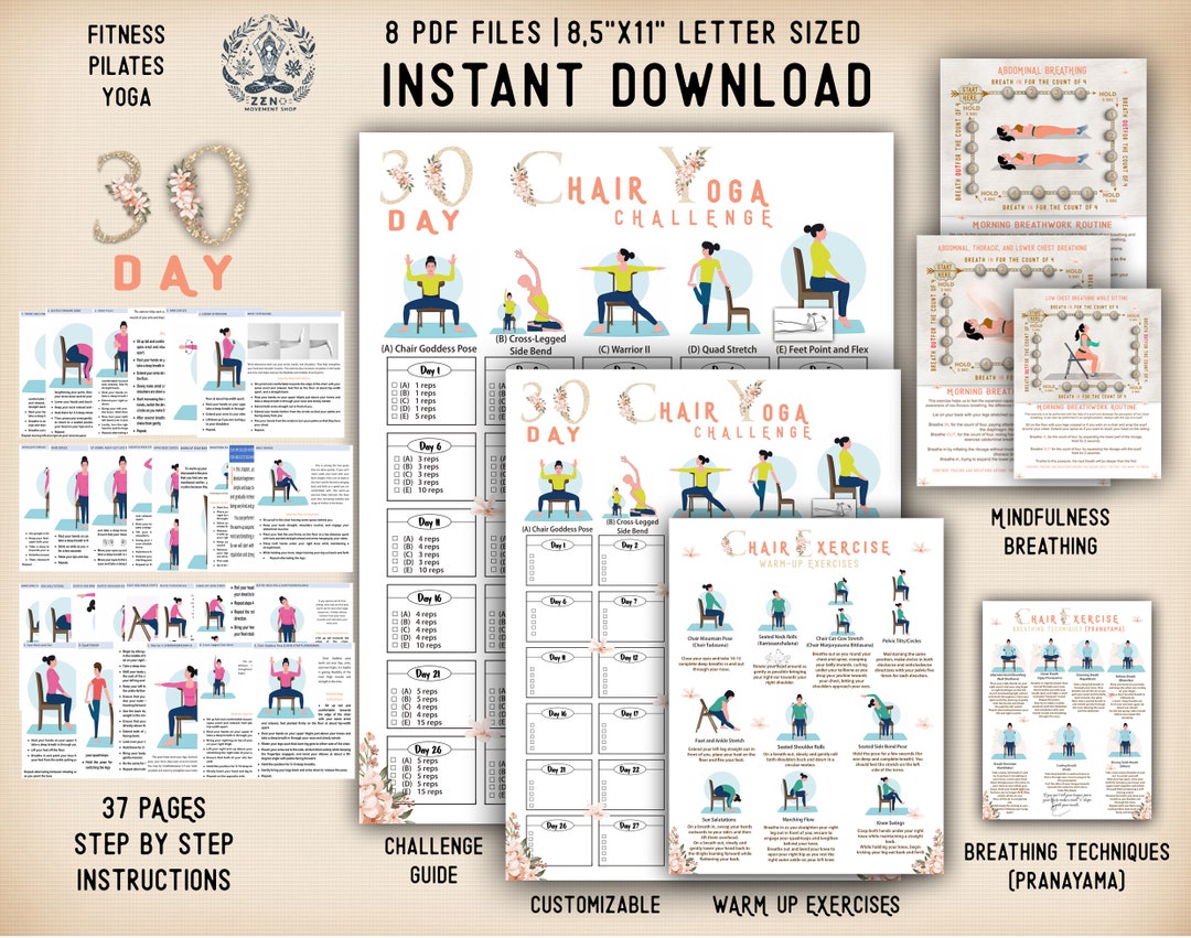 Chair Yoga HIPS, ARMS, and Inner THIGHS: 30-day Guided Challenge ...