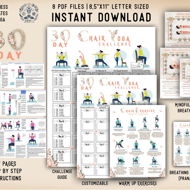 Chair Yoga Chart - Etsy