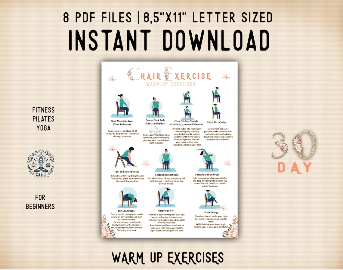 Quick and Simple Chair Yoga | Chair Exercises: 30-day Guided Challenge ...