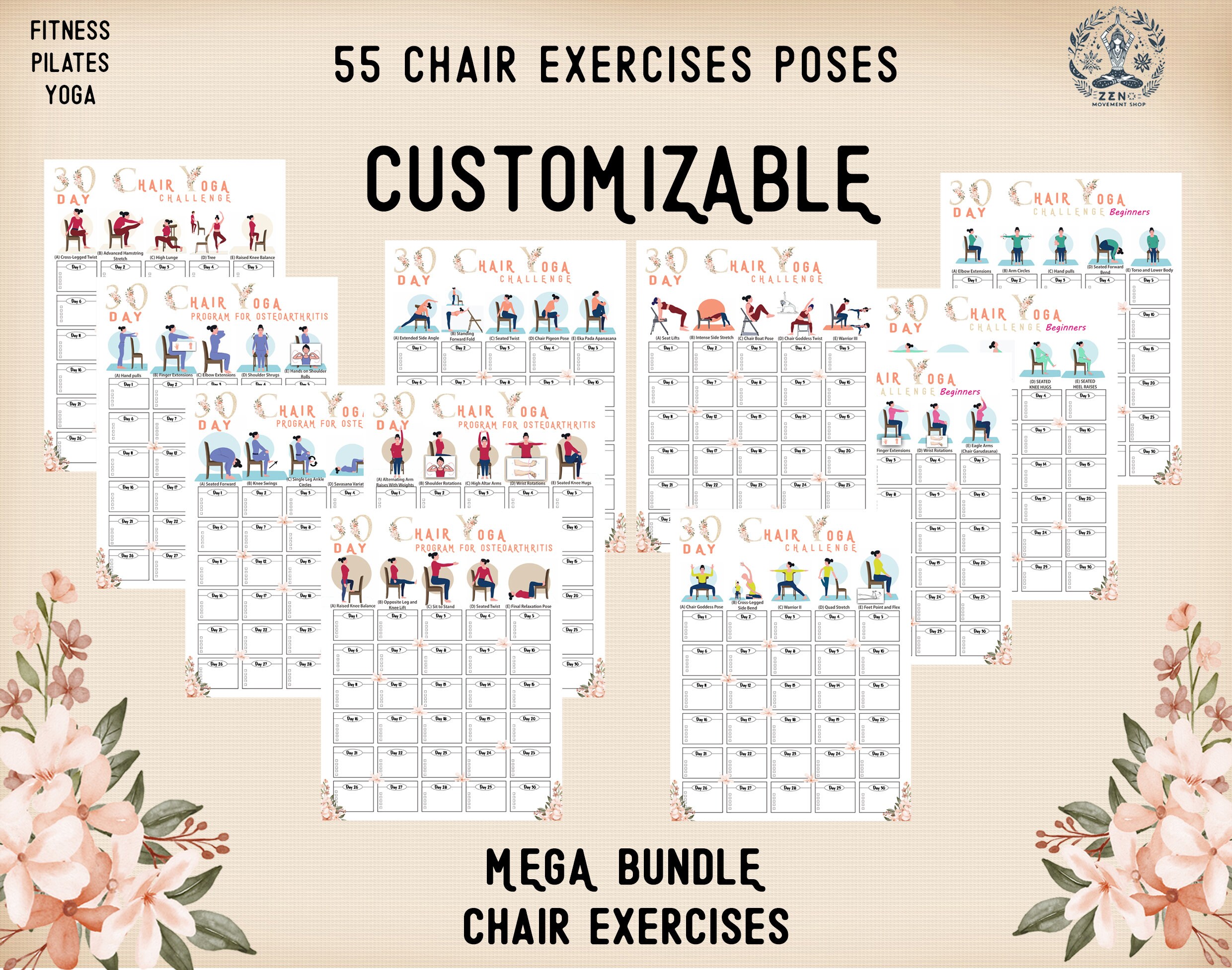 Mega BUNDLE Chair Yoga | Chair Exercises| 7 Mins Morning| Breathing ...