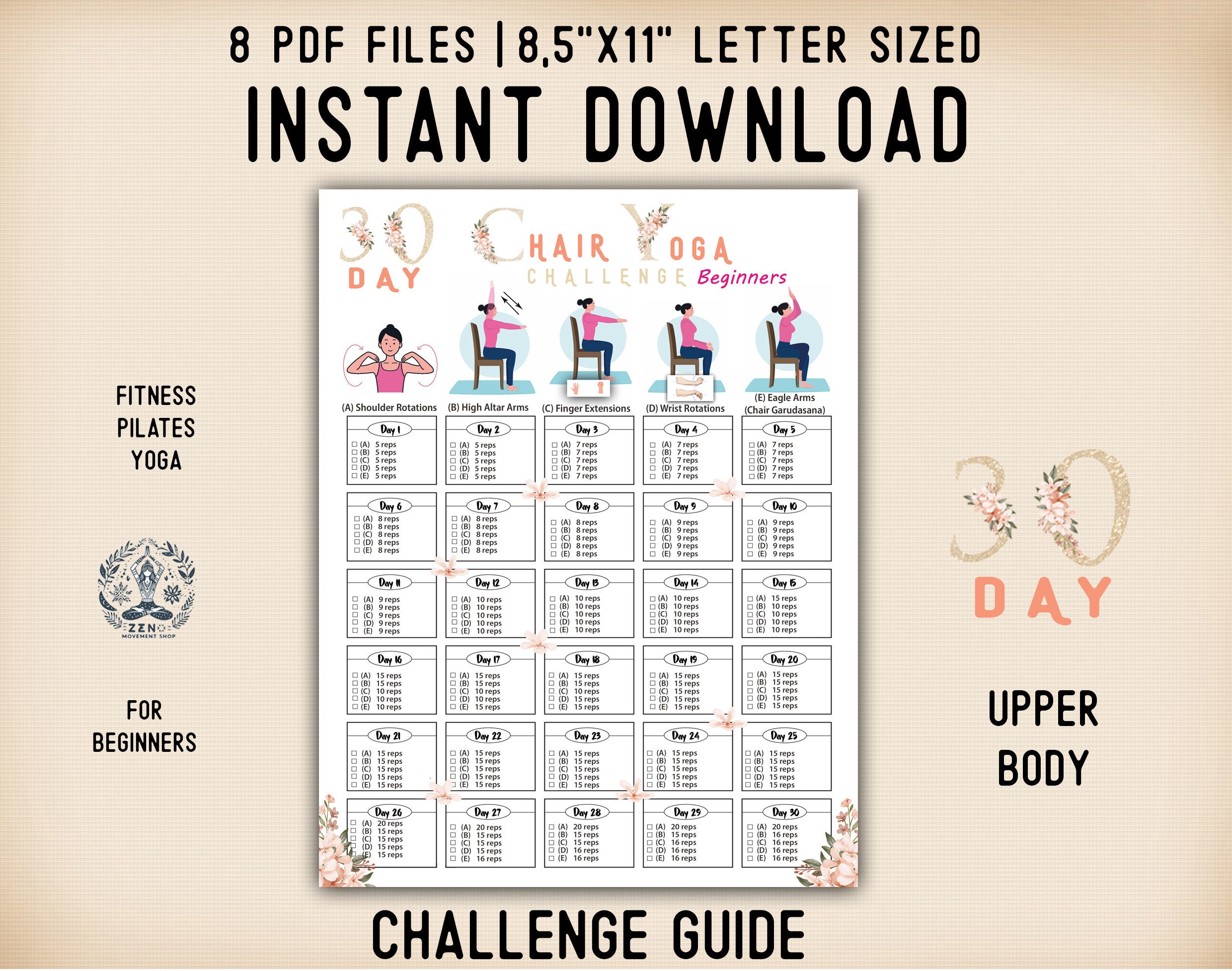 Chair Yoga Quick and Simple: 30-day Guided Challenge (beginners ...