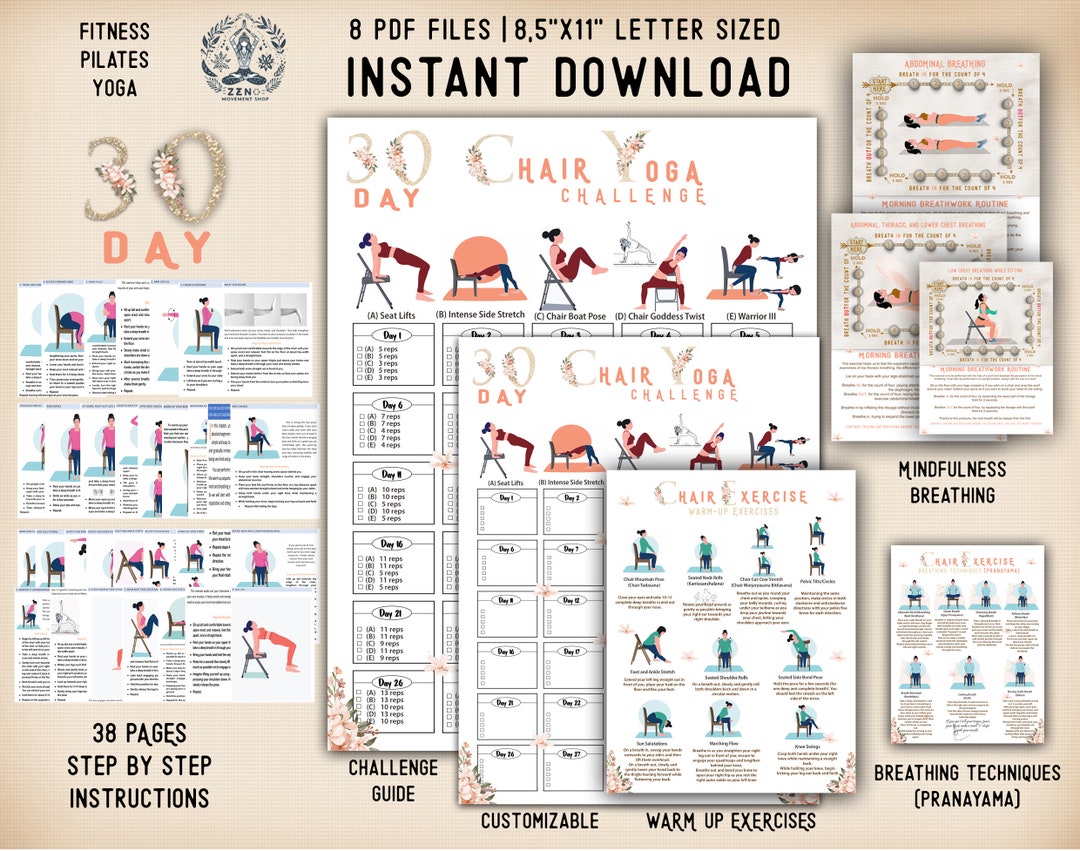 Quick and Simple Chair Yoga ADVANCED LEVEL | Exercises: 30-day Guided Challenge for Rapid Weight ...