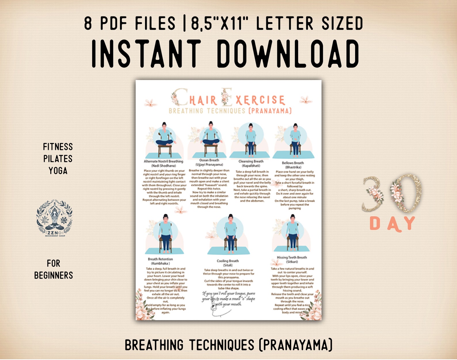 Quick and Simple Chair Yoga | Chair Exercises: 30-day Guided Challenge ...