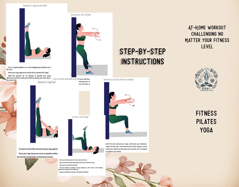 30 Day Wall Exercise Challenge Printable | Wall Pilates | Wall Fitness ...